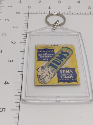Repurposed Vtg Matchbook Cover Tums For The Tummy Keychain | eBay