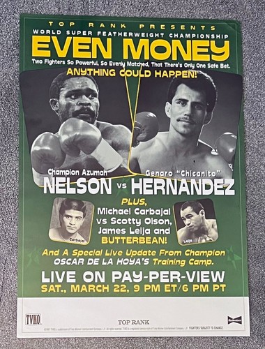 1997 Azumah Nelson vs Genero Hernandez Butterbean Leija Fight POSTER ...
