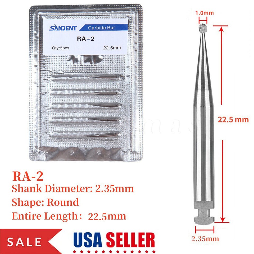 Dental Carbide Bur Slow Speed Round Bur Latch RA4 6 8 2 Round HP 8 2 ...