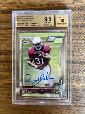 David Johnson Autograph Rookie!💎2015 Topps Chrome Auto RC #177! BGS 9.5 ...