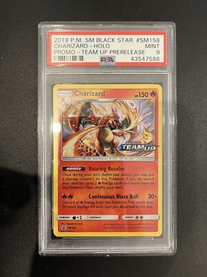 PSA 9 Mint Holo Team Up Prerelease Charizard - SM158 | eBay