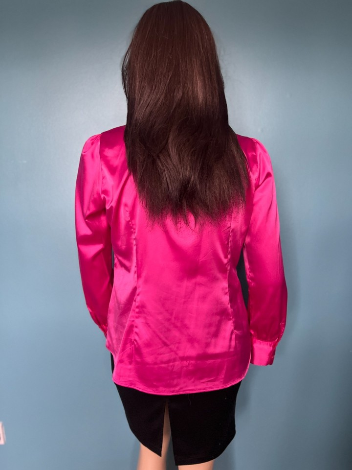 Hawes & Curtis pussy bow Satin blouse size 18 | eBay