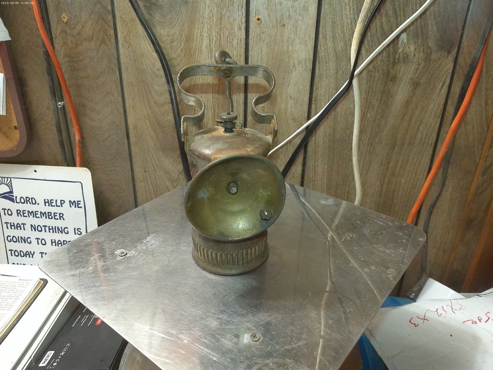 Vintage Wolf Hand Lamp Safety Company Mining Miner Carbide Cap Light ...