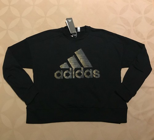 Adidas Women's ID Glam Sweatshirt Black DZ8676 Size XS NEW with tag | eBay