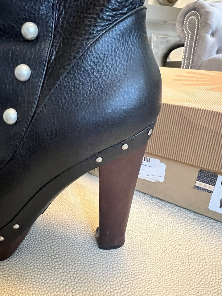 UGG Australia Cosima Mid Leather Stud Ankle Platform Heel Boots Size 10 ...