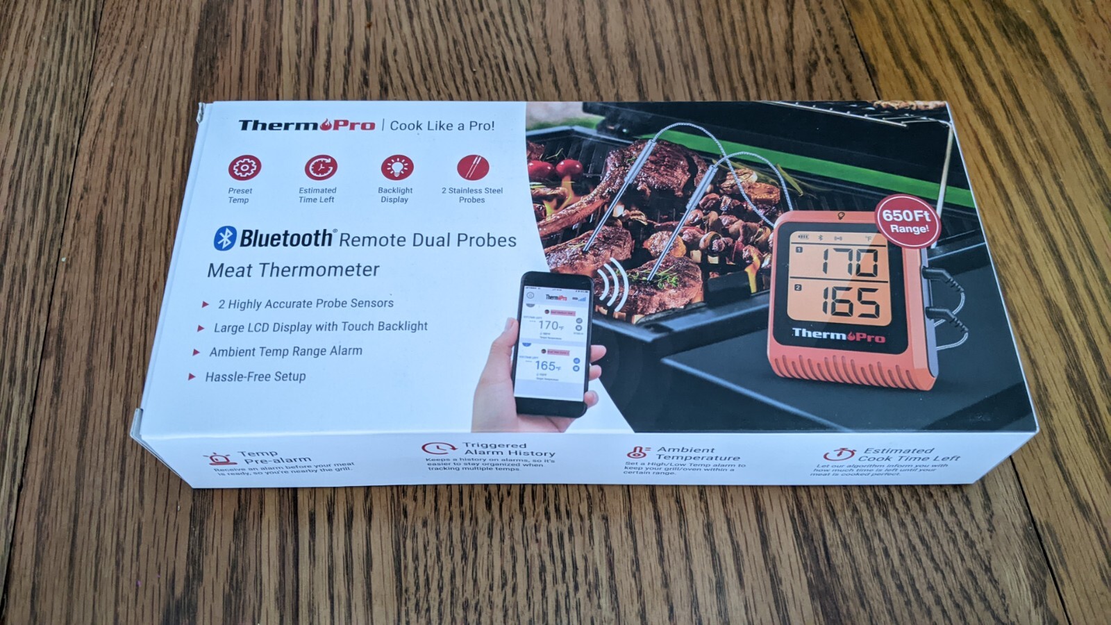 ThermoPro TP920 Wireless Meat Thermometer of 650FT, Bluetooth Dual ...