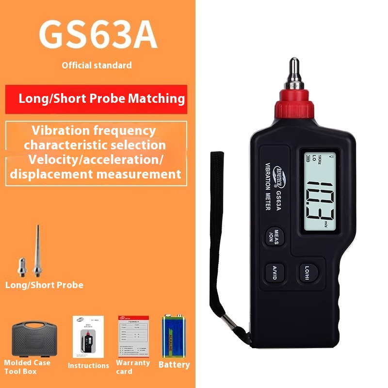 Vibration Meter LCD Display GM63B Vibration Meter with Three Probes 0-40℃ | eBay