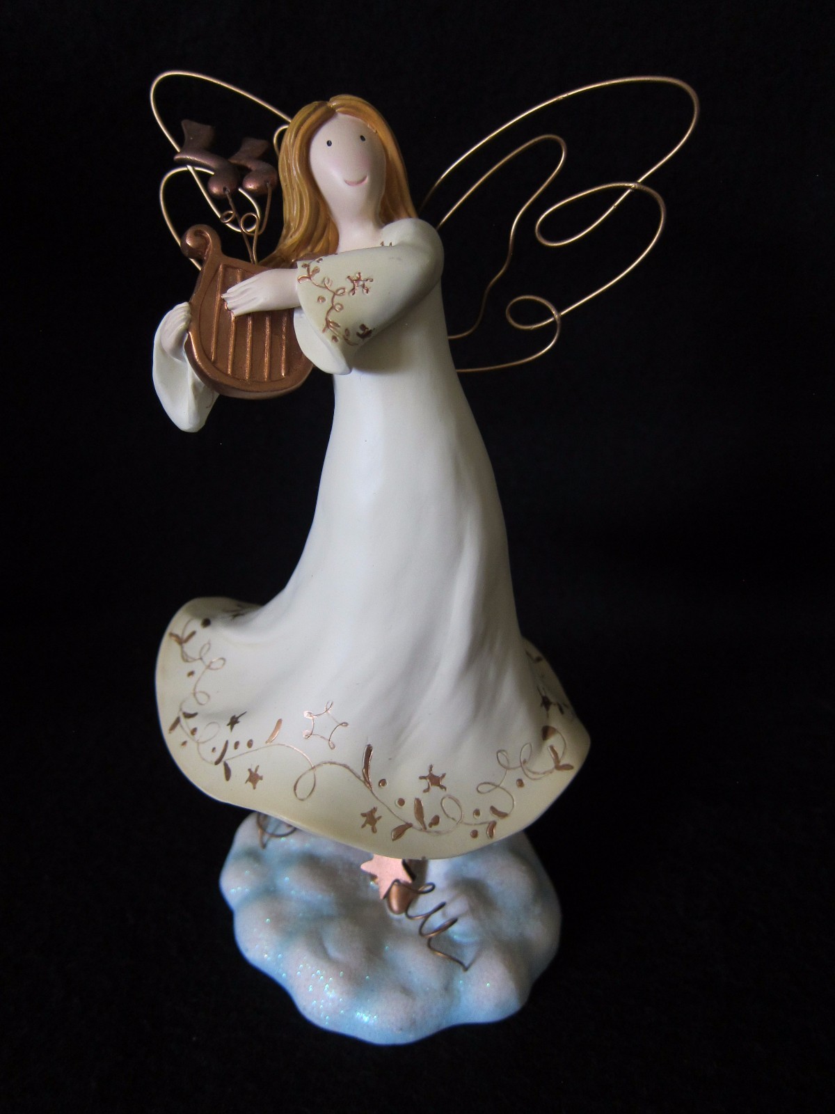 Spirit of the Angels Hand Painted Christmas Angel Ceramic Metal Russ ...