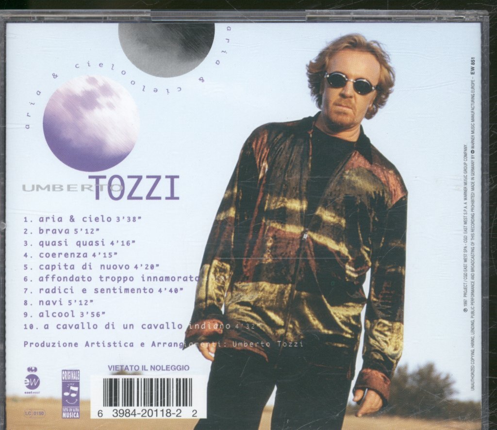 Umberto Tozzi Aria & Cielo CD Italy East West 1997 3984201182 | eBay