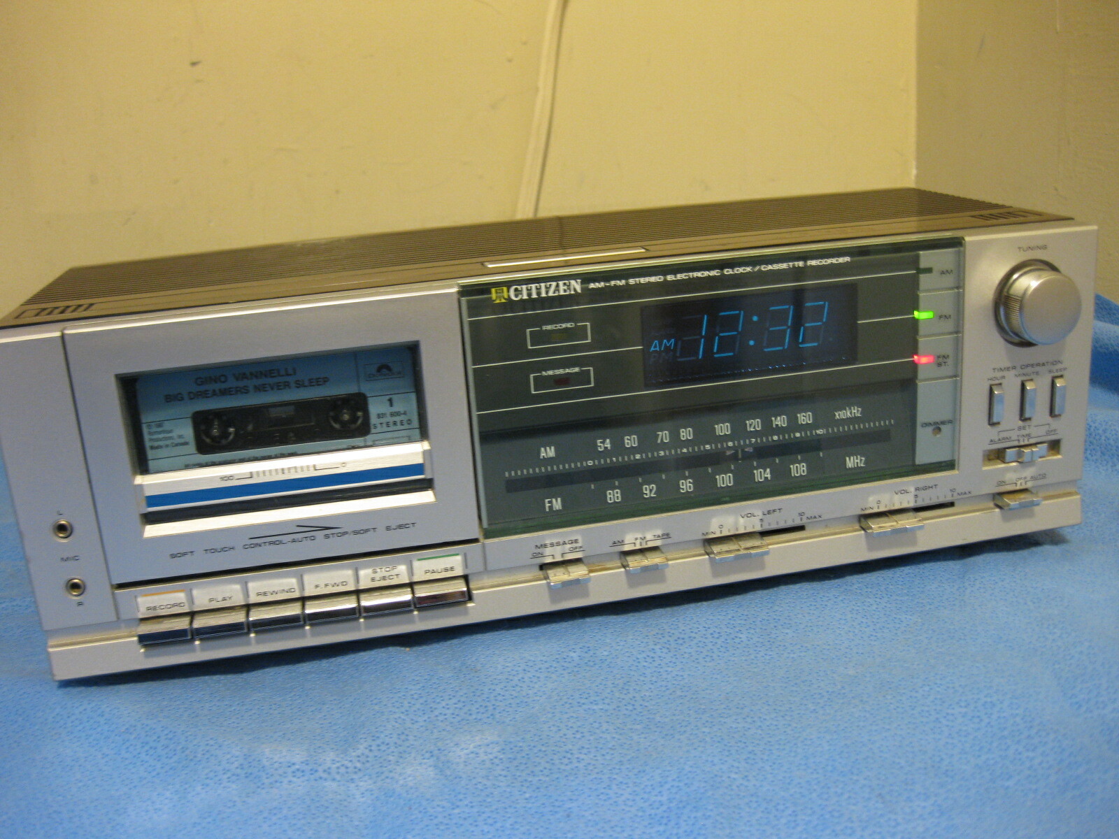 Citizen AM/FM Stereo Cassette Clock Radio model JCR 877 -Vintage | eBay
