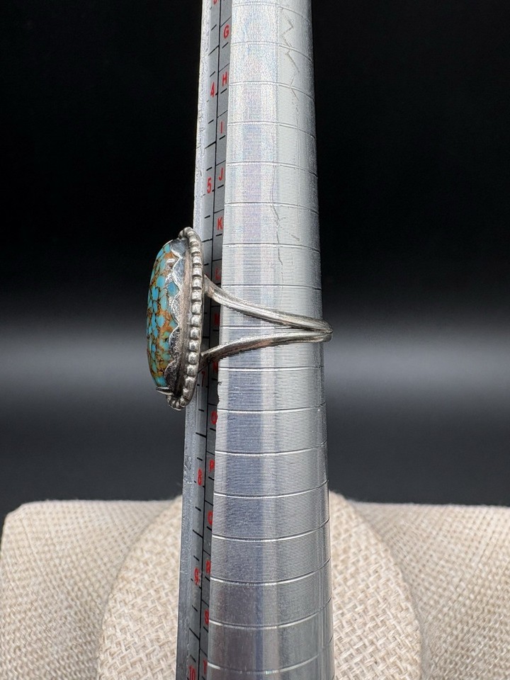Vintage Sterling Silver Turquoise Ring Size 6.5 Southwestern Navajo ...