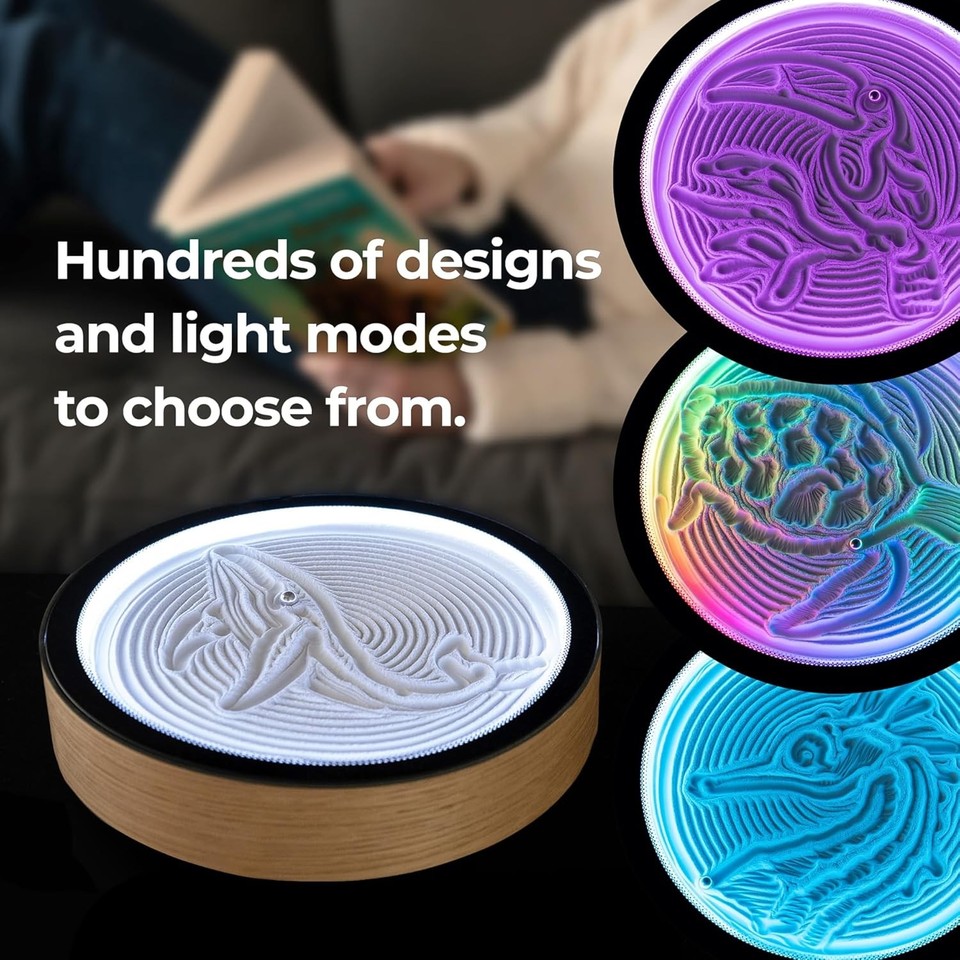 Oasis Luxe Kinetic Sand Art with Bamboo & Smart LED – Premium Zen Decor ...