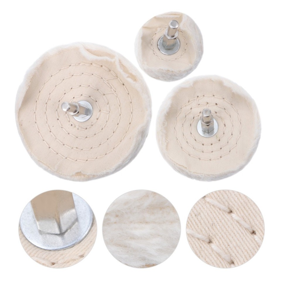3 Pcs White Cloth Wheel Polishing Pads for Drill Buffing Grinder | eBay ...