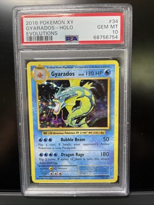 POKEMON PSA 10 GEM MINT 2016 XY EVOLUTIONS GYARADOS 34/108 HOLO RARE | eBay