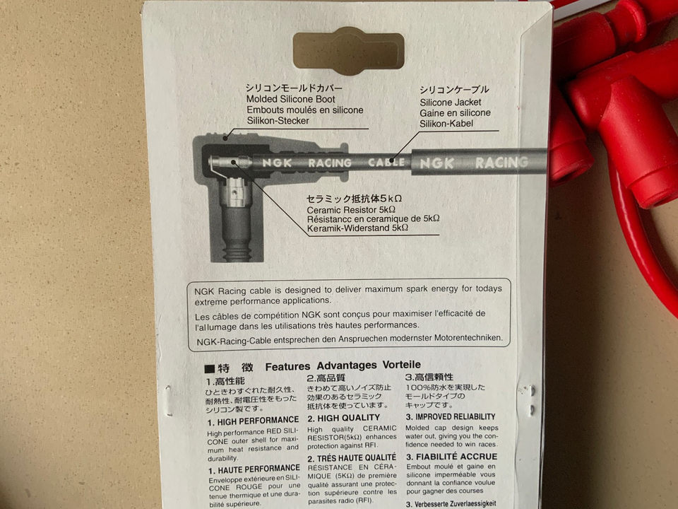 NGK RACING PERFORMANCE WATERPROOF PLUG CAP AND IGNITION LEAD KAWASAKI ...