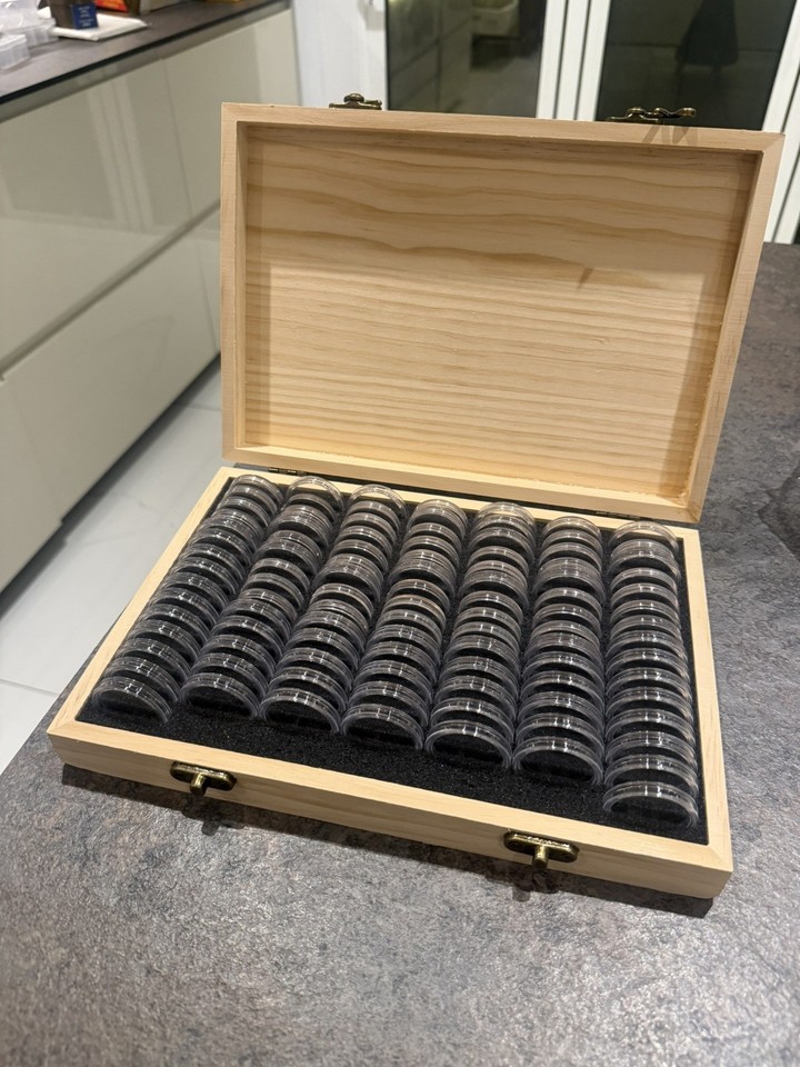 Certified Coin 40x Wooden Coin Storage Box Case Holder for 50p £2 | eBay UK
