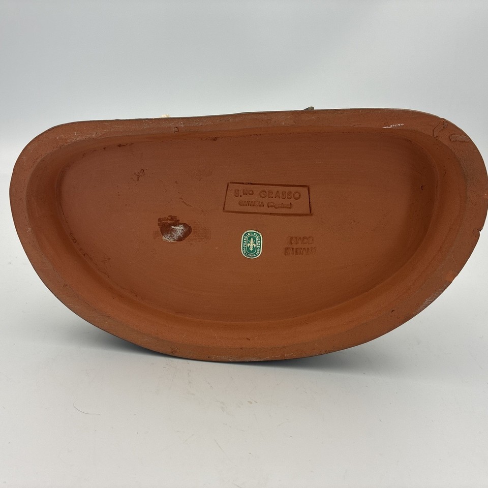 Large S. Lo Grasso Catania Sicily Hand Painted Terracotta Family Meal ...