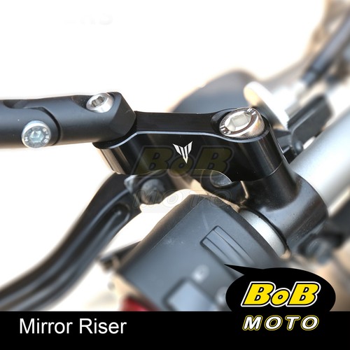 BLACK Motorcycle Mirror Risers Adapter For Yamaha MT-10 16 17 18 19 20 ...