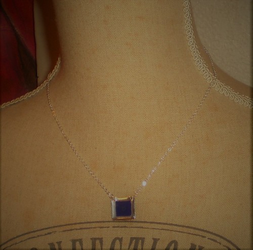 SKALLI Collier pendantif en argent et cristal pierre violet | eBay