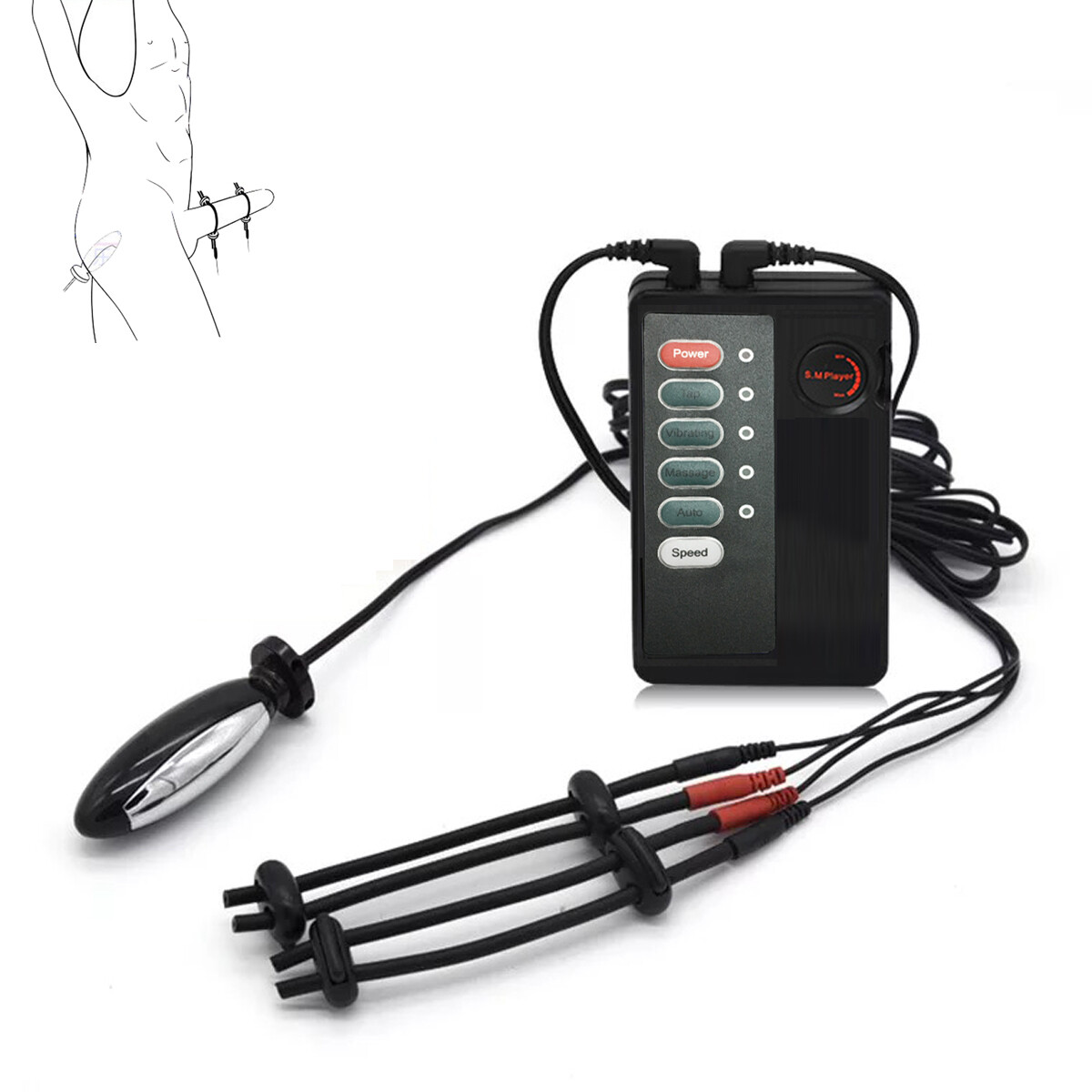 EStim Black Devices whit Electro Electrode Accessories Massagers | eBay