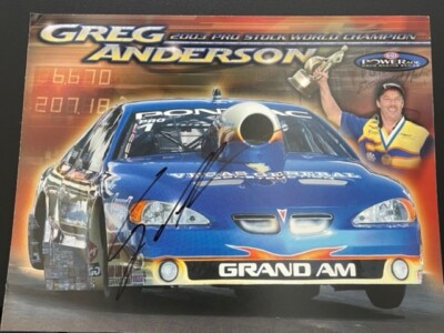 VRHTF NHRA SUMMIT SIGNED BY "GREG ANDERSON 2003 WORLD CHAMP PRO STOCK ...