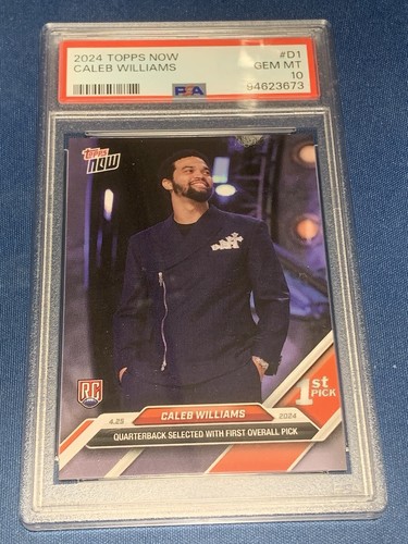 2024 Topps Now Draft Caleb Williams Rookie Card RC #D1 Chicago Bears ...