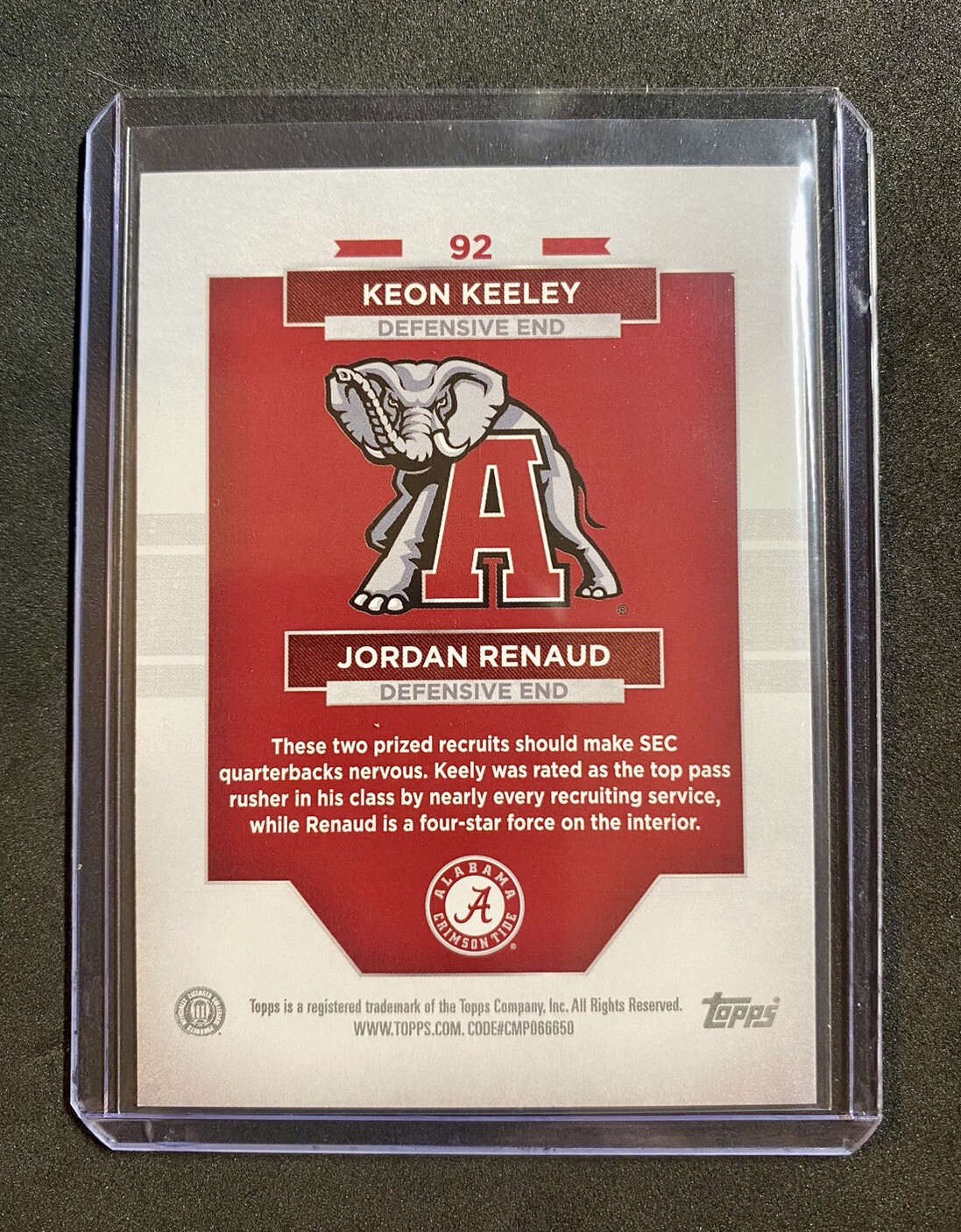 2023 Bowman U Alabama Crimson Tide Keon Keeley/Jordan Renaud Rainbow ...