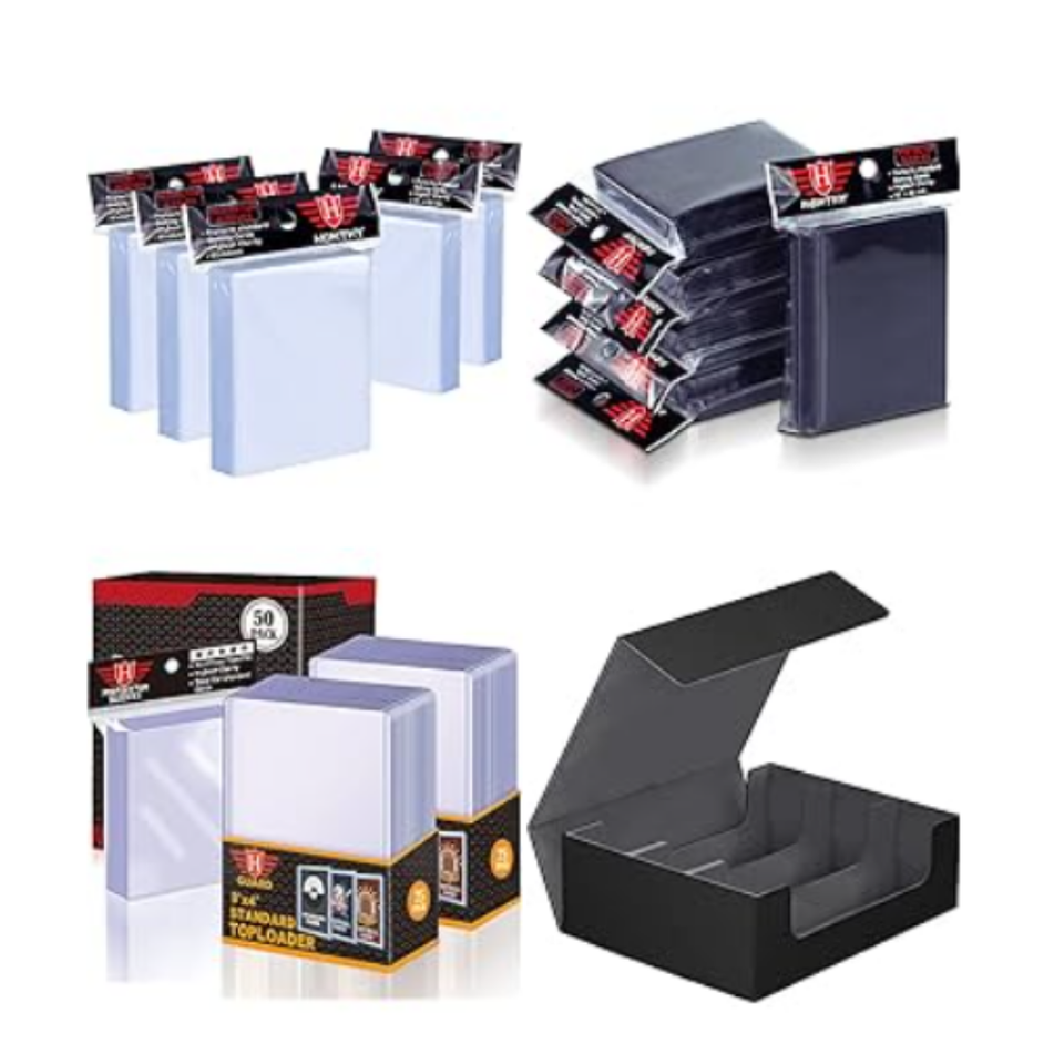 Trading Card Sleeves Hard Plastic Clear Case Holder 200 Baseball Cards ...