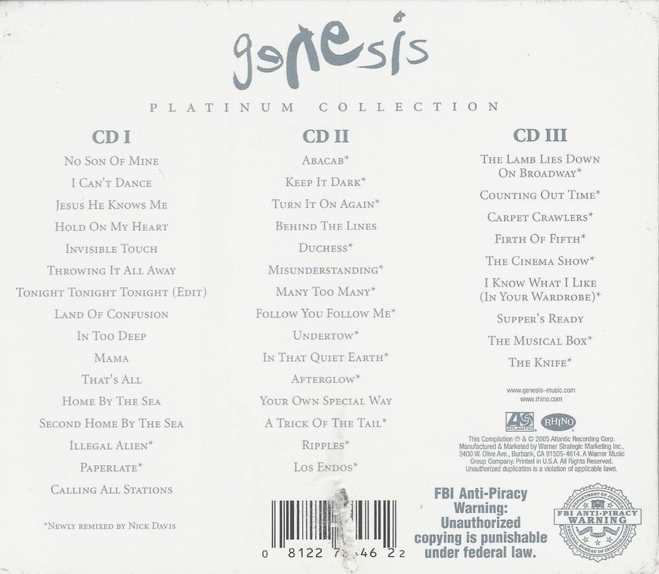 GENESIS Platinum Collection SEALED 3CD | eBay