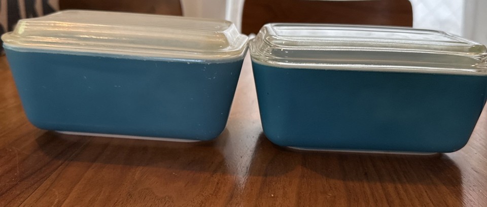 Vintage Pyrex 502 Blue Ovenware Refrigerator Dish with 502-C Ribbed Lid ...