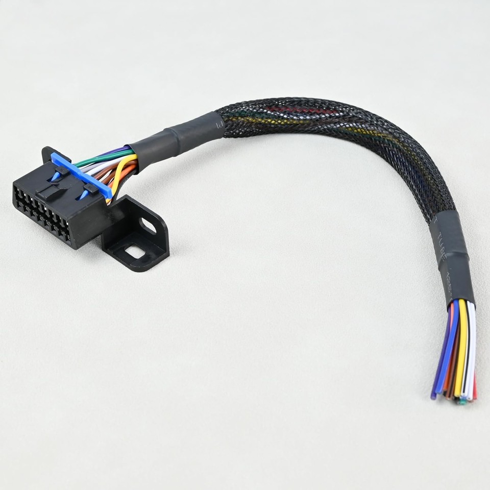 16 Pin OBD2 Female Connector to Open Cable Dash Port Pigtail Fixed Wire ...