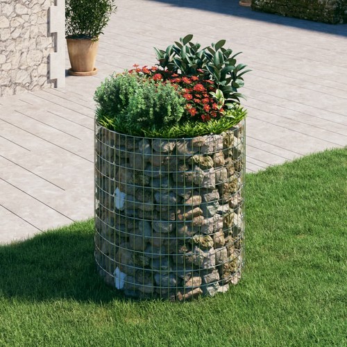 Circular Gabion Pole Round Stone Basket Outdoor Garden Galvanized Steel ...