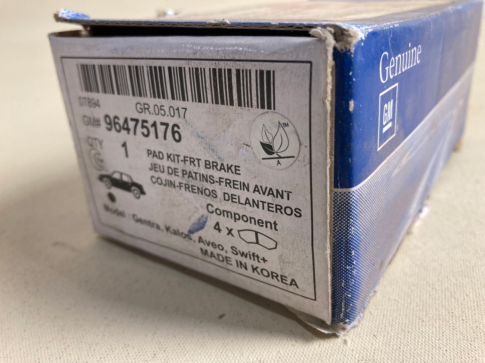 GENUINE NEW OEM GM 96475176 PAD KIT FRT BRAKE BARINA GENTRA KALOS AVEO ...