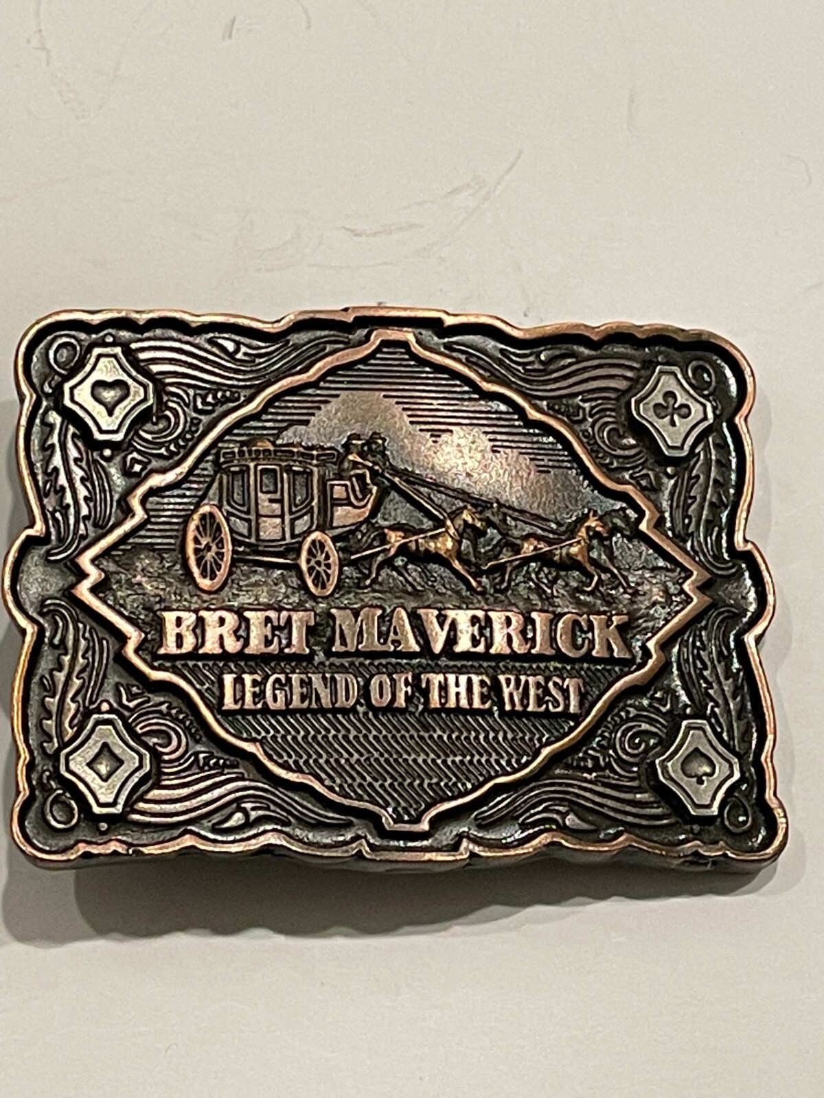 BRET MAVERICK LEGEND OF THE WEST Brass Belt Buckle WA… - Gem