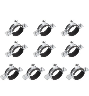 38 - 43mm Rigid Pipe Strap Clamps, M8/M10 Nut Size Pipe Bracket Tube ...