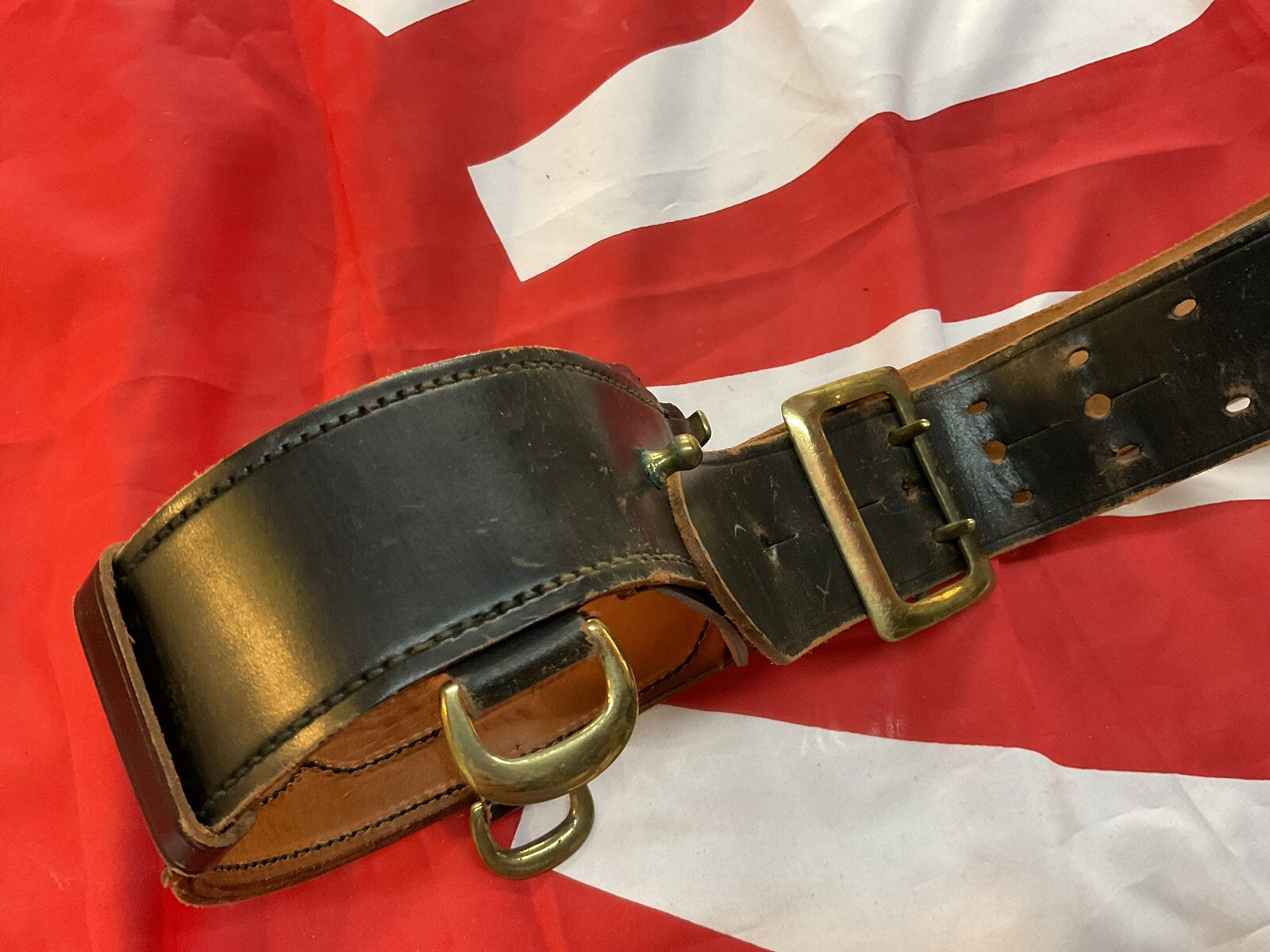 ORIGINAL VINTAGE BLACK LEATHER SAM BROWNE TYPE SWORD BELT MILITARY ? | eBay
