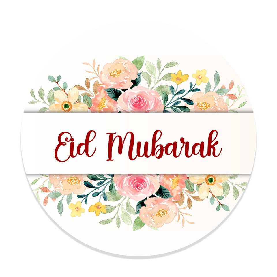 50 / 100 Eid Mubarak Stickers Ramadan Celebration Eid Al-Fitr Islamic ...
