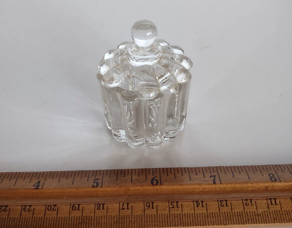Vintage MCM Ribbed Heisey Glass Crystolite Salt Cellar Mustard Pot With ...