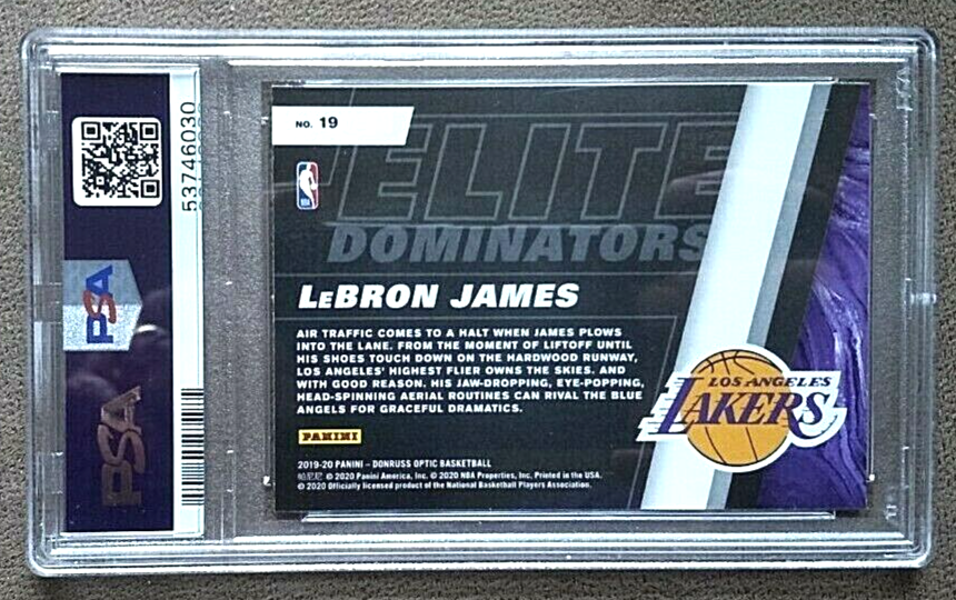 2019-20 Panini Donruss Optic LeBron James Elite Dominators #19 PSA ...
