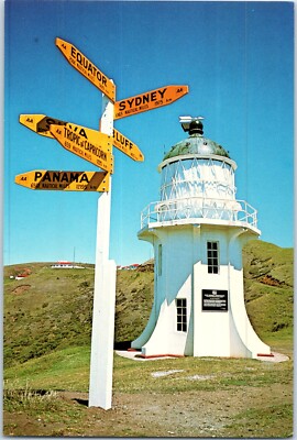 Cape Reinga Lighthouse Showing Signpost Northland New Zealand Postcard ...