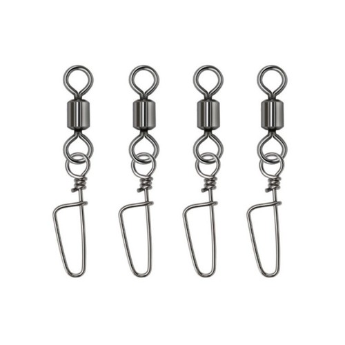 30pcs/100pcs Fishing Snaps Swivels Rolling Swivels with Coastlock Snaps ...