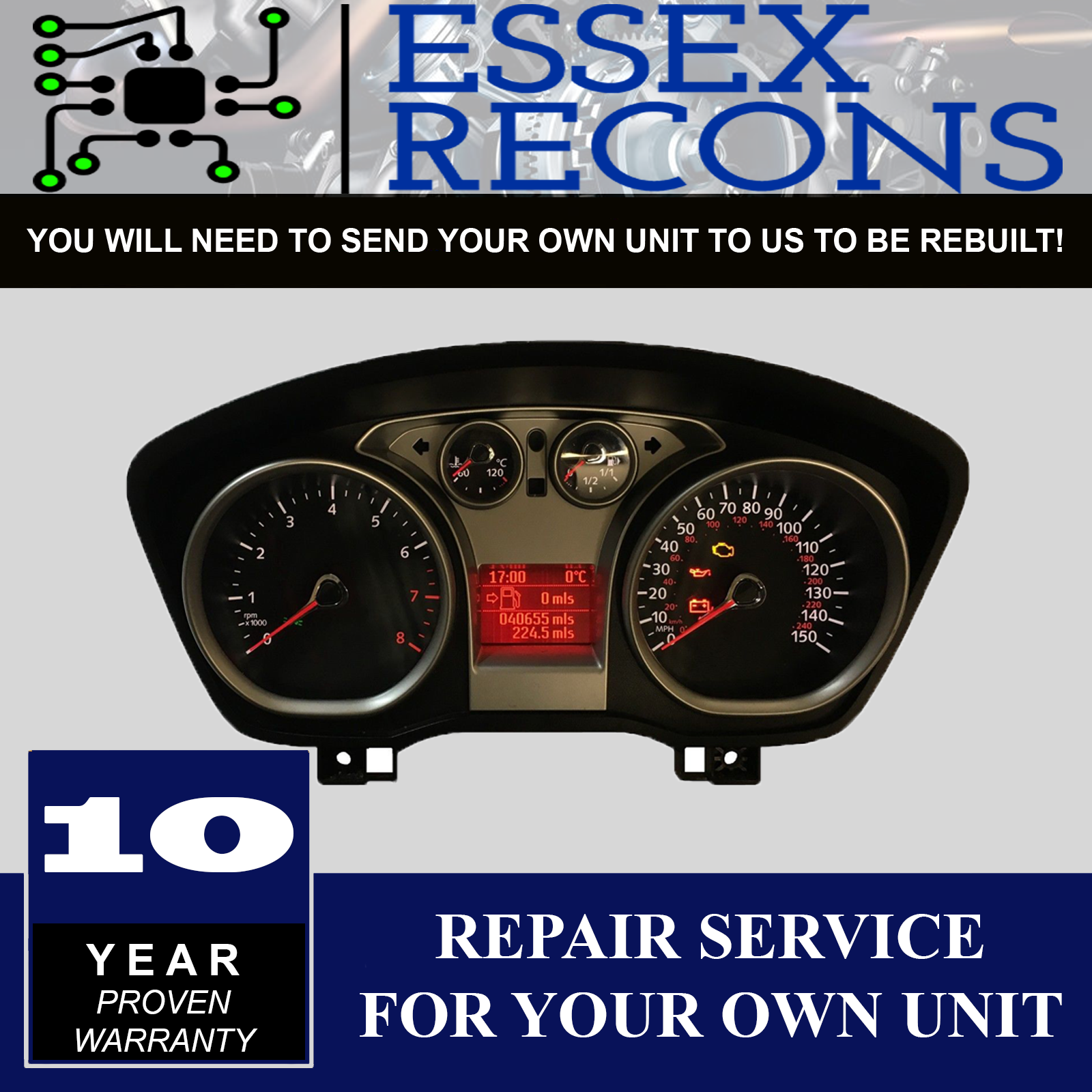 FORD FOCUS,C-MAX, S-MAX , KUGA MONDEO 07-2011 INSTRUMENT CLUSTER REPAIR ...