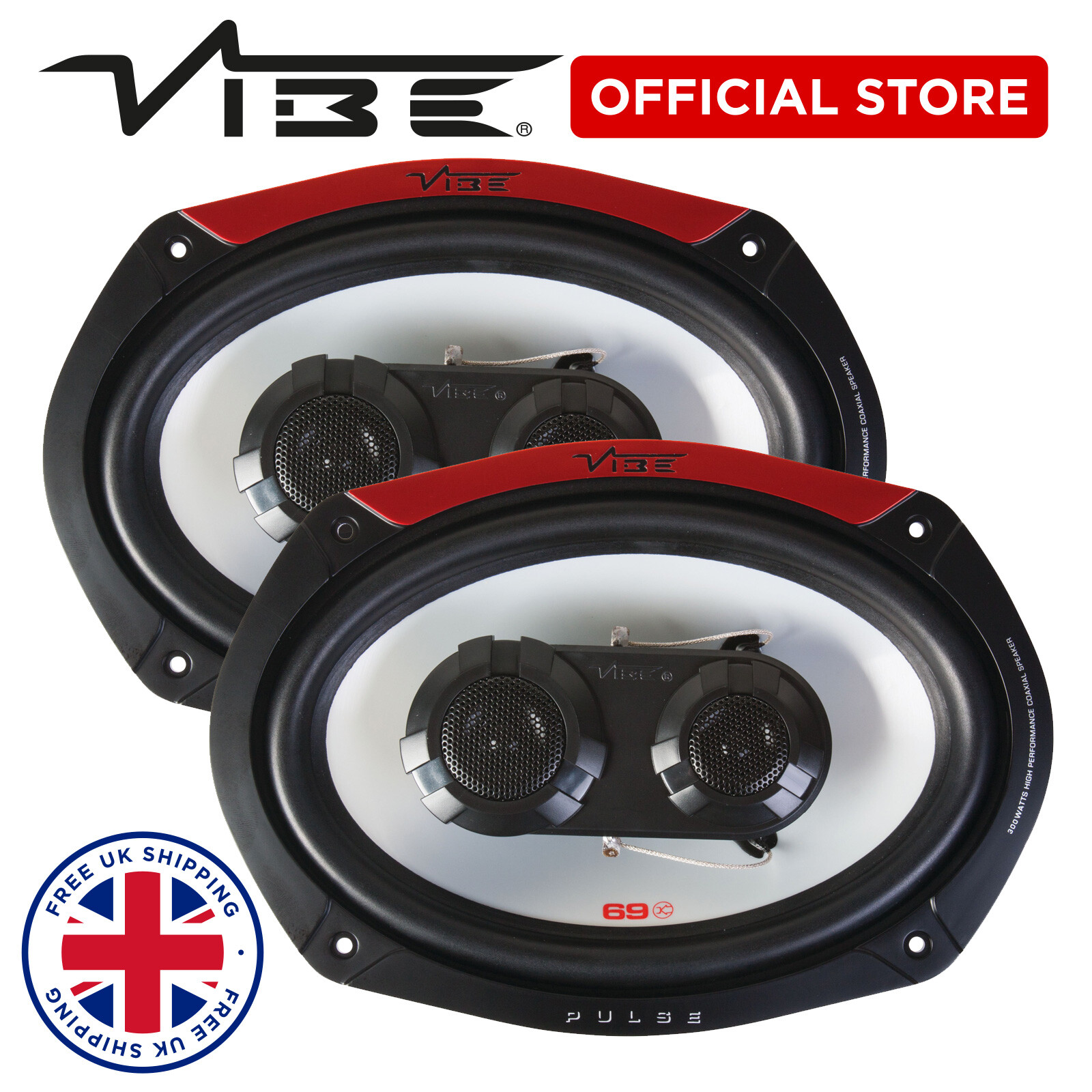 Vibe PULSE 6x9" Coaxial Speakers paired with Powerbox65.4 Amp Micro ...