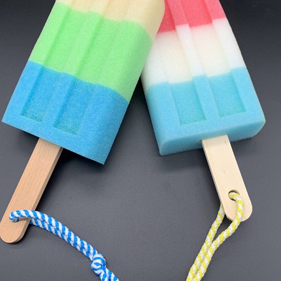 4Pcs Creative Bath Ball Bathing Towel Ice Cream Shaped Bath Flower ...