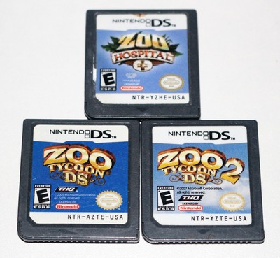*Authentic* Nintendo DS Game Carts Only Zoo Tycoon 1 + 2 + Hospital ...