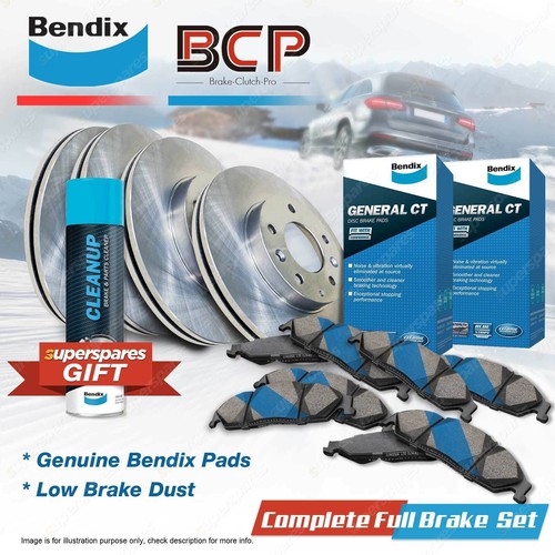 Front + Rear BCP Brake Rotors Bendix Pads for Ford Fairlane Falcon BA ...