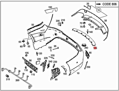 Genuine MERCEDES Cla C117 Rear bumper bottom Cover bumper area ...