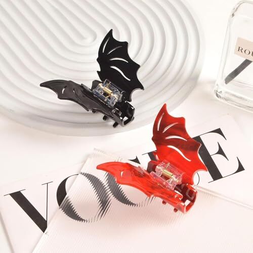 Halloween Hair Clips for Women Girls Bat Hair Clips Black Red Bat ...
