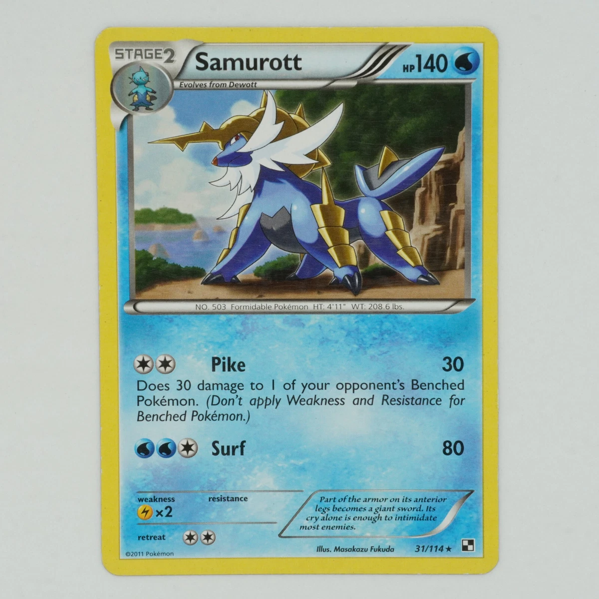 Pokemon Coloring Pages Samurott Card
