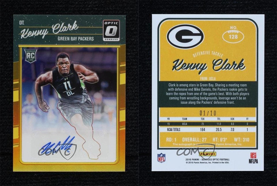 2016 Donruss Optic Gold Signatures 1/10 Kenny Clark #128 Auto tw0 | eBay